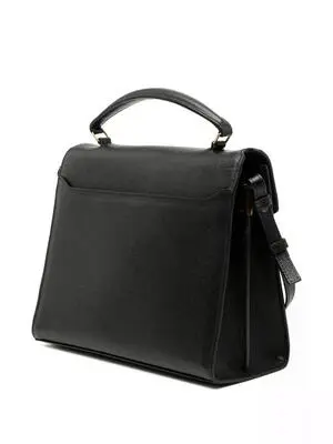 Saint Laurent 2019 Medium Grain De Poudre Classic Monogram Cassandra Top Handle Satchel - Black