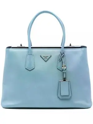 Prada Saffiano Cuir Turnlock Twin Satchel