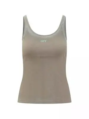 Off-White Ribbed Tank Top