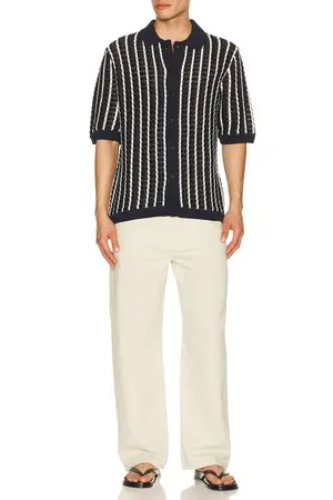 Rag & Bone Crochet Dalton Shirt In Navy - Navy Multi