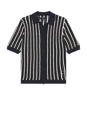 Rag & Bone Crochet Dalton Shirt In Navy - Navy Multi