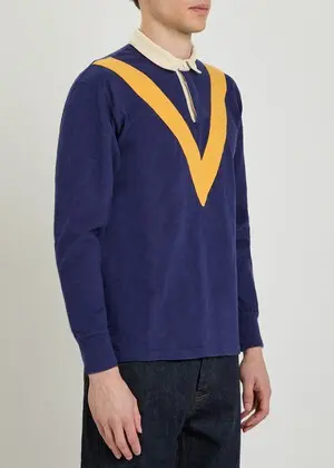 DRAKE'S Panelled Cotton Rugby Top