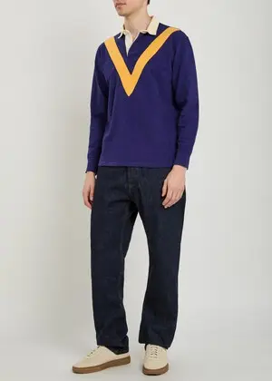 DRAKE'S Panelled Cotton Rugby Top