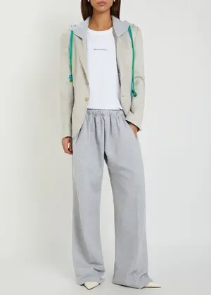 BETTTER Layered Hooded Wool-blend Blazer - Grey