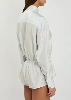 BETTTER Striped Satin Bodysuit
