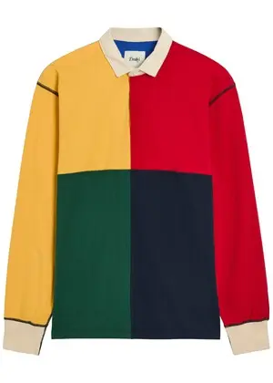 DRAKE'S Colour-blocked Cotton Rugby Top - Multicoloured 1