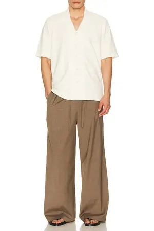 Rag & Bone Zuma Ottoman Camp Shirt In Ivory - Chalk