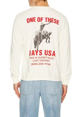 ONE OF THESE DAYS Break On Through Long Sleeve T-shirt In White - Bone