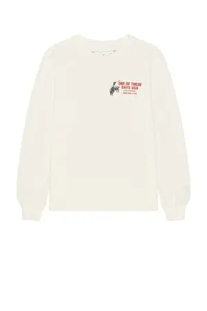 ONE OF THESE DAYS Break On Through Long Sleeve T-shirt In White - Bone