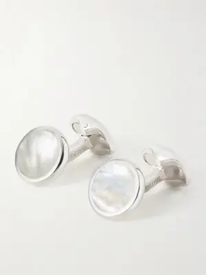 DEAKIN & FRANCIS Mother-of-pearl And Sterling Cufflinks And Dress Studs Set - Silver