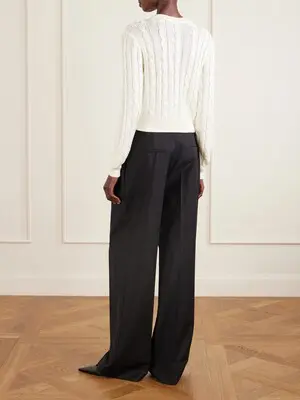 Ralph Lauren Cable-knit Silk Cardigan - Neutrals