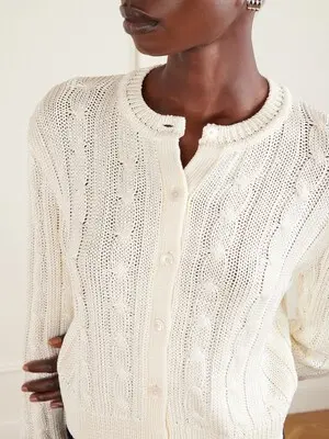 Ralph Lauren Cable-knit Silk Cardigan - Neutrals