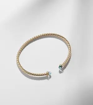 David Yurman Cablespira® Flex Micro Cuff Bracelet With Topaz