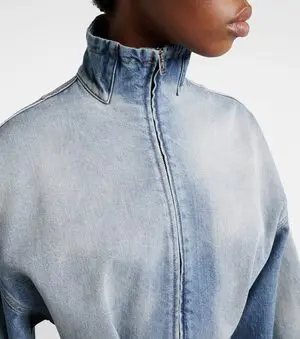 Alaïa Belted Cotton Denim Romper