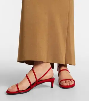 Khaite Loop 35 Suede Sandals - Red