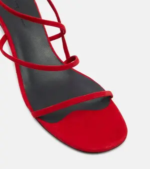 Khaite Loop 35 Suede Sandals - Red