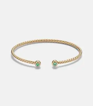 David Yurman Cablespira® Flex Micro 18kt Cuff Bracelet With Emeralds