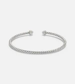David Yurman Micro Cable Flex® Sterling And 14kt Gold Cuff Bracelet With Pearls