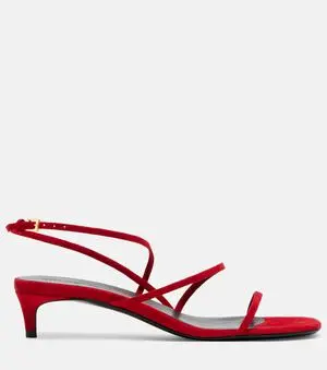 Khaite Loop 35 Suede Sandals - Red