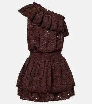 Melissa Odabash Bree Broderie Anglaise Cotton Minidress - Brown