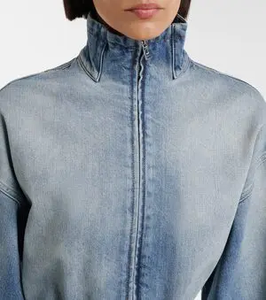 Alaïa Belted Cotton Denim Romper