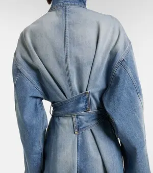 Alaïa Belted Cotton Denim Romper