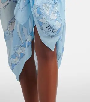Emilio Pucci Orchidee Cotton Beach Cover-up - Blue