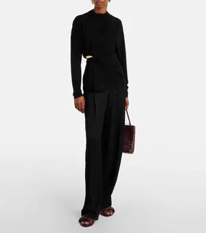 Bottega Veneta Draped Top With Gold Hardware