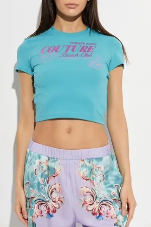 Versace Glitter Print T-shirt - Blue