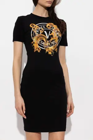 Versace Printed Dress With Sequins
