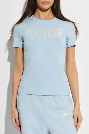 Versace Logo-printed T-shirt - Light Blue