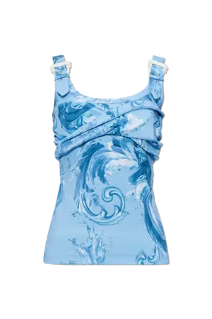 Versace Top With Buckled Straps - Blue