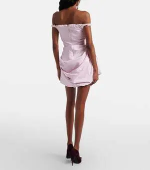 Magda Butrym Gathered Off-shoulder Denim Minidress