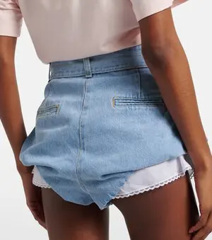 Magda Butrym High-rise Denim Shorts With Belt - Blue