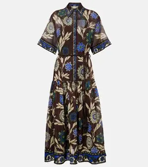 ALEMAIS Alémais Jasper Printed Shirt Dress - Brown