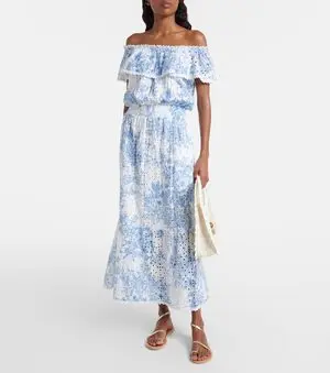 Melissa Odabash Larna Printed Cotton Midi Dress
