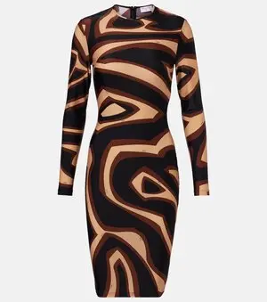 Emilio Pucci Pucci Labirinto Jersey Mini Dress Brown