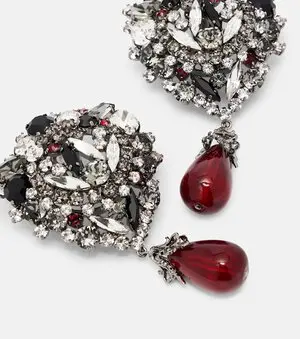 Saint Laurent Crystal-embellished Clip-on Earrings