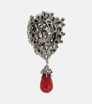 Saint Laurent Crystal-embellished Clip-on Earrings