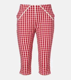 Posse Ebony Gingham Capri Pants - Red