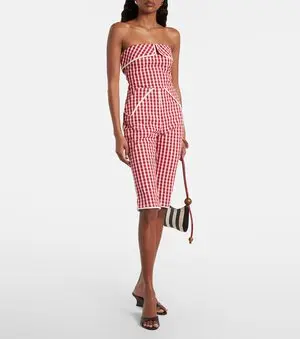 Posse Ebony Gingham Capri Pants - Red
