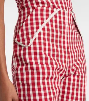Posse Ebony Gingham Capri Pants - Red