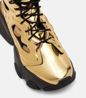 Noir Kei Ninomiya Metallic-effect Cutout Platform Ankle Boots