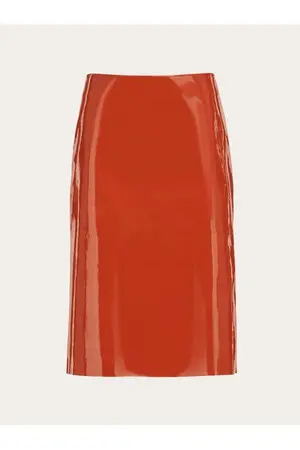 FERRAGAMO Patent Leather Pencil Skirt - Natural