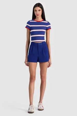 Alice + Olivia Conry Pleated Shorts - Blue