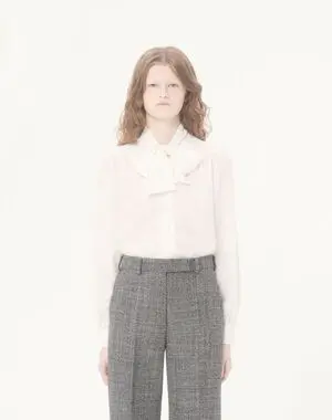Valentino Garavani Crepe De Chine Shirt With Neck Scarf - Ivory