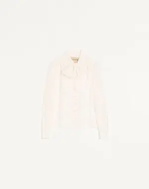 Valentino Garavani Crepe De Chine Shirt With Neck Scarf - Ivory