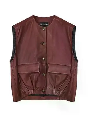 STUDIO AR Button Pocket Jacket - Brown