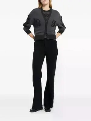 BARRIE B-logo Cashmere Cardigan - Grey