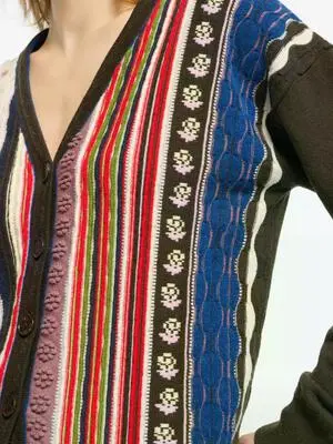 BARRIE Stripe Cashmere Cardigan - Brown